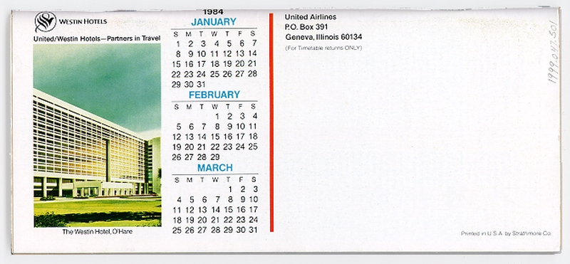 Objects | timetable: United Airlines | SFO Museum