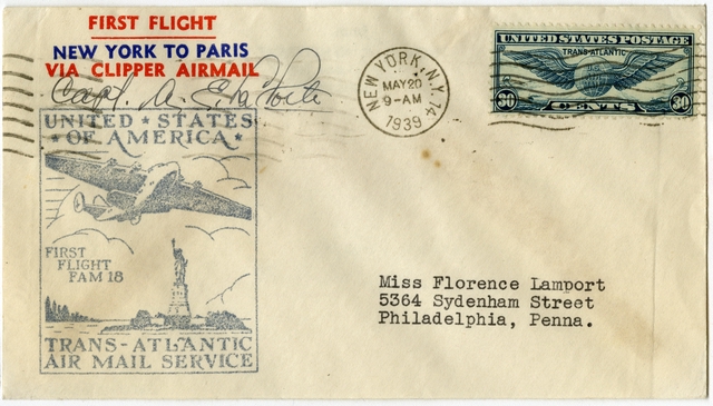 Images | airmail flight cover: Transatlantic Air Mail Service, first ...