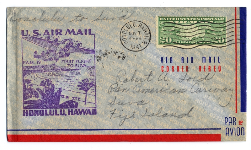 Objects | airmail flight cover: United States Air Mail, FAM-19 ...
