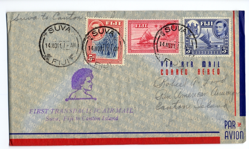 Objects | airmail flight cover: Transpacific Air Mail, Suva (Fiji ...