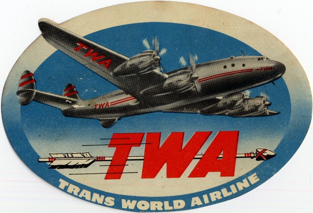 Objects | luggage label: TWA (Trans World Airlines) | SFO Museum