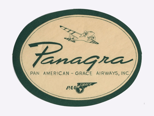 Objects | luggage label: Panagra (Pan American-Grace Airways) | SFO Museum