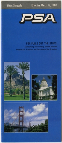 Objects | timetable: Pacific Southwest Airlines (PSA) | SFO Museum