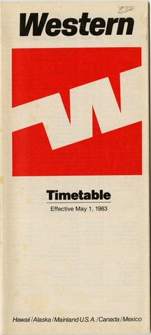 Objects | timetable: Western Airlines | SFO Museum