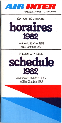 Objects | timetable: Air Inter | SFO Museum