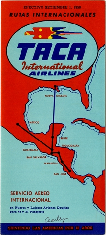 Objects | timetable: TACA International Airlines | SFO Museum