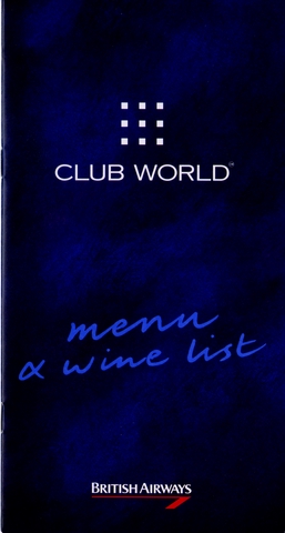 Objects | menu: British Airways, Club World class | SFO Museum