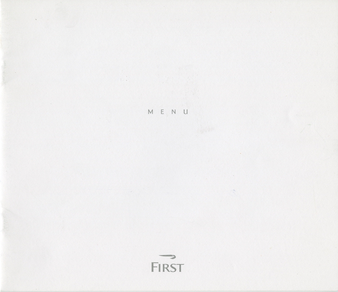Objects | menu: British Airways, First class | SFO Museum