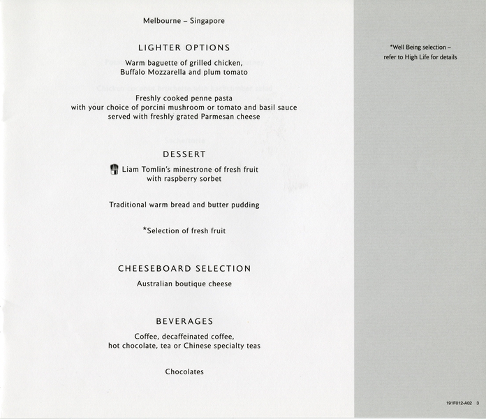 Objects | menu: British Airways, First class | SFO Museum