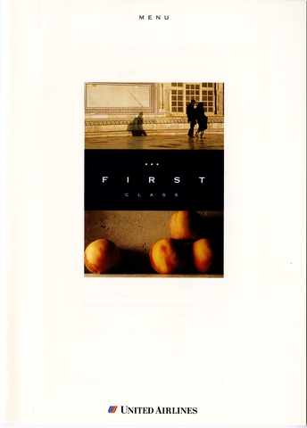 Objects | menu: United Airlines, First Class | SFO Museum