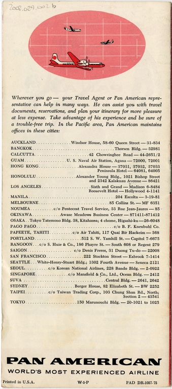 Objects | traveler information: Pan American World Airways | SFO Museum