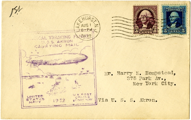 Objects | airmail flight cover: United States Navy, USS Akron | SFO Museum