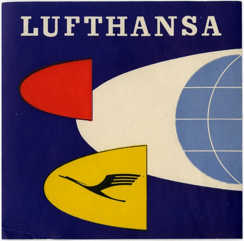 Objects | luggage label: Lufthansa | SFO Museum