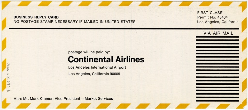 Objects | flight information packet: Continental Airlines | SFO Museum