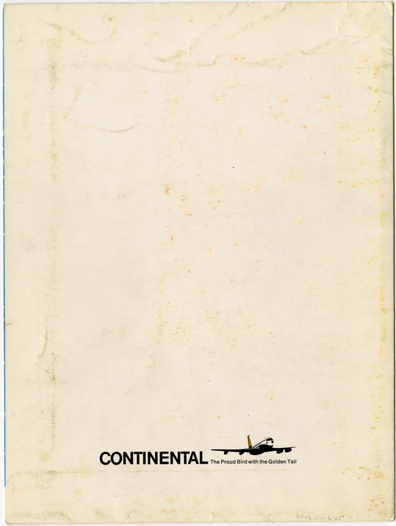 Objects | flight information packet: Continental Airlines | SFO Museum