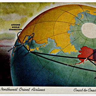Objects | postcard: Northwest Orient Airlines, Boeing 377 Stratocruiser ...