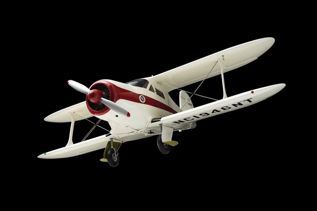 Objects | model airplane: Beechcraft G17 Staggerwing | SFO Museum