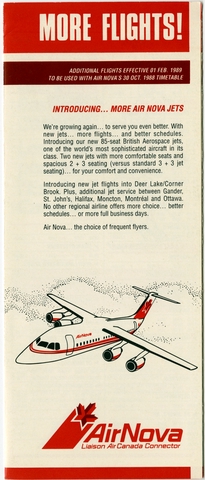 Objects | timetable: Air Nova, quick reference | SFO Museum