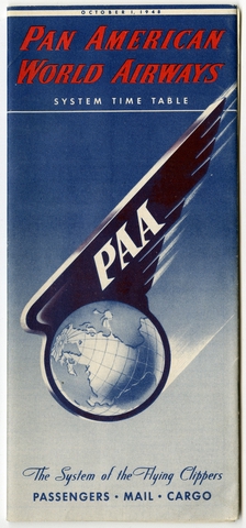 Objects | timetable: Pan American World Airways | SFO Museum