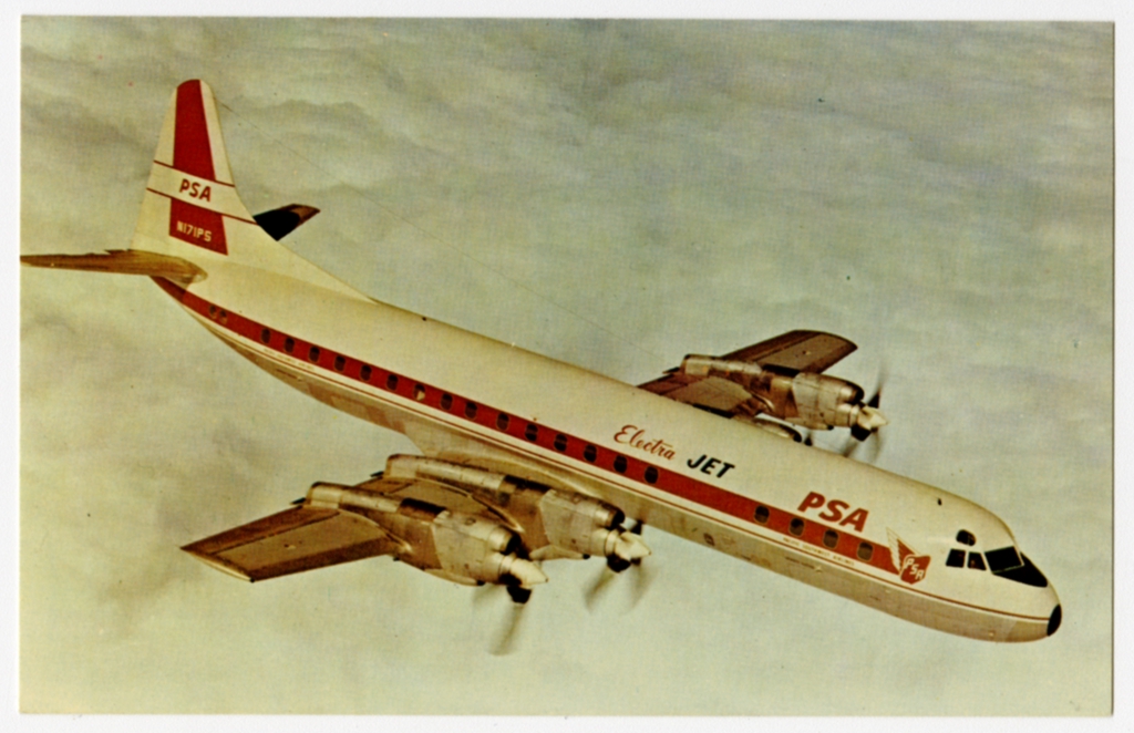 Objects | postcard: Pacific Southwest Airlines (PSA), Lockheed L-188C ...