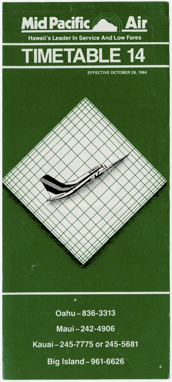 Objects | timetable: Mid Pacific Air | SFO Museum