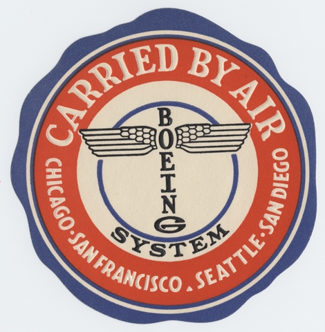 Objects | luggage label: Boeing System (United Aircraft and Transport ...
