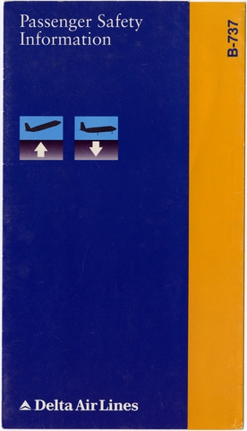 Objects | safety information card: Delta Air Lines, Boeing 737 | SFO Museum