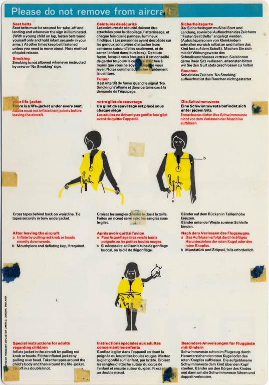 Objects | safety information card: British European Airways (BEA ...