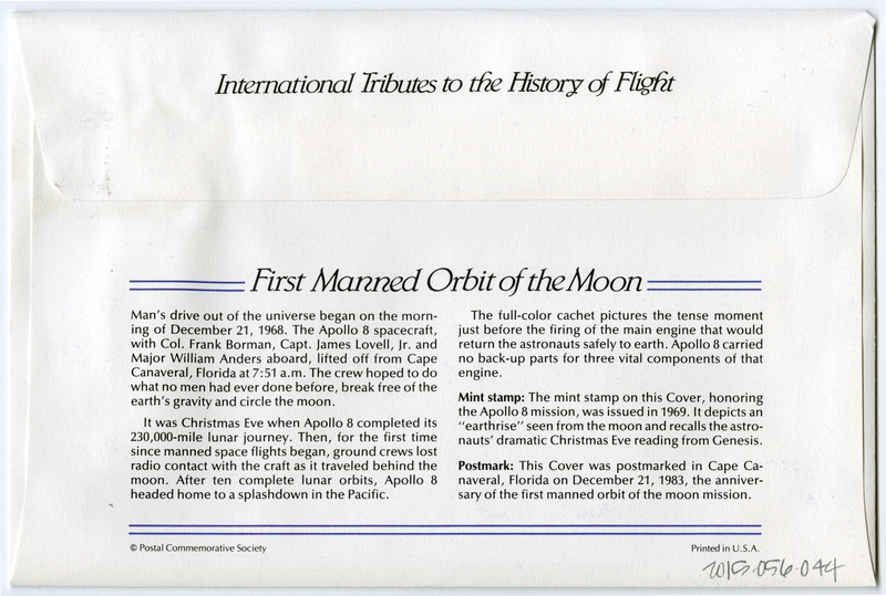 Objects | airmail flight cover: First manned orbit of the moon ...