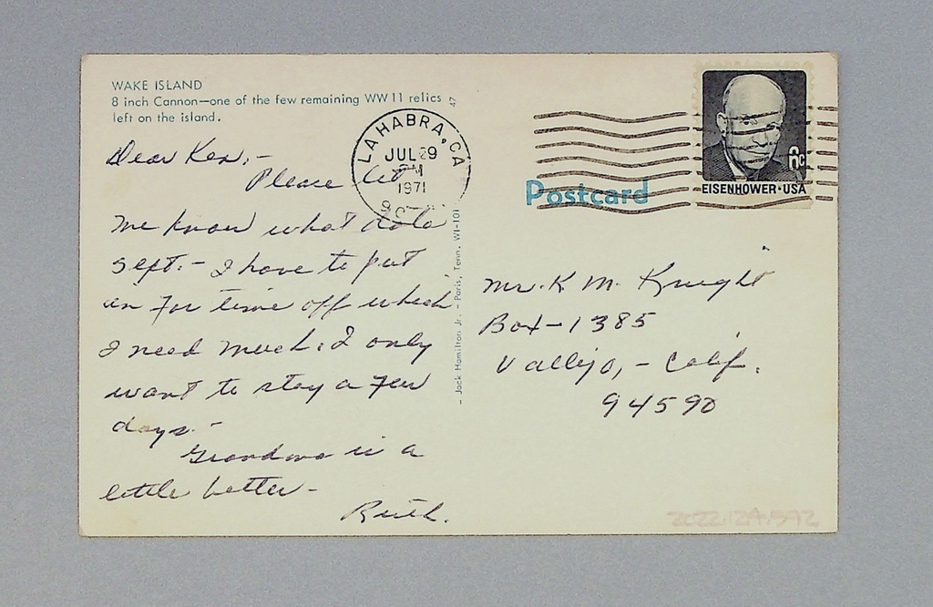 Objects | postcard: Wake Island | SFO Museum